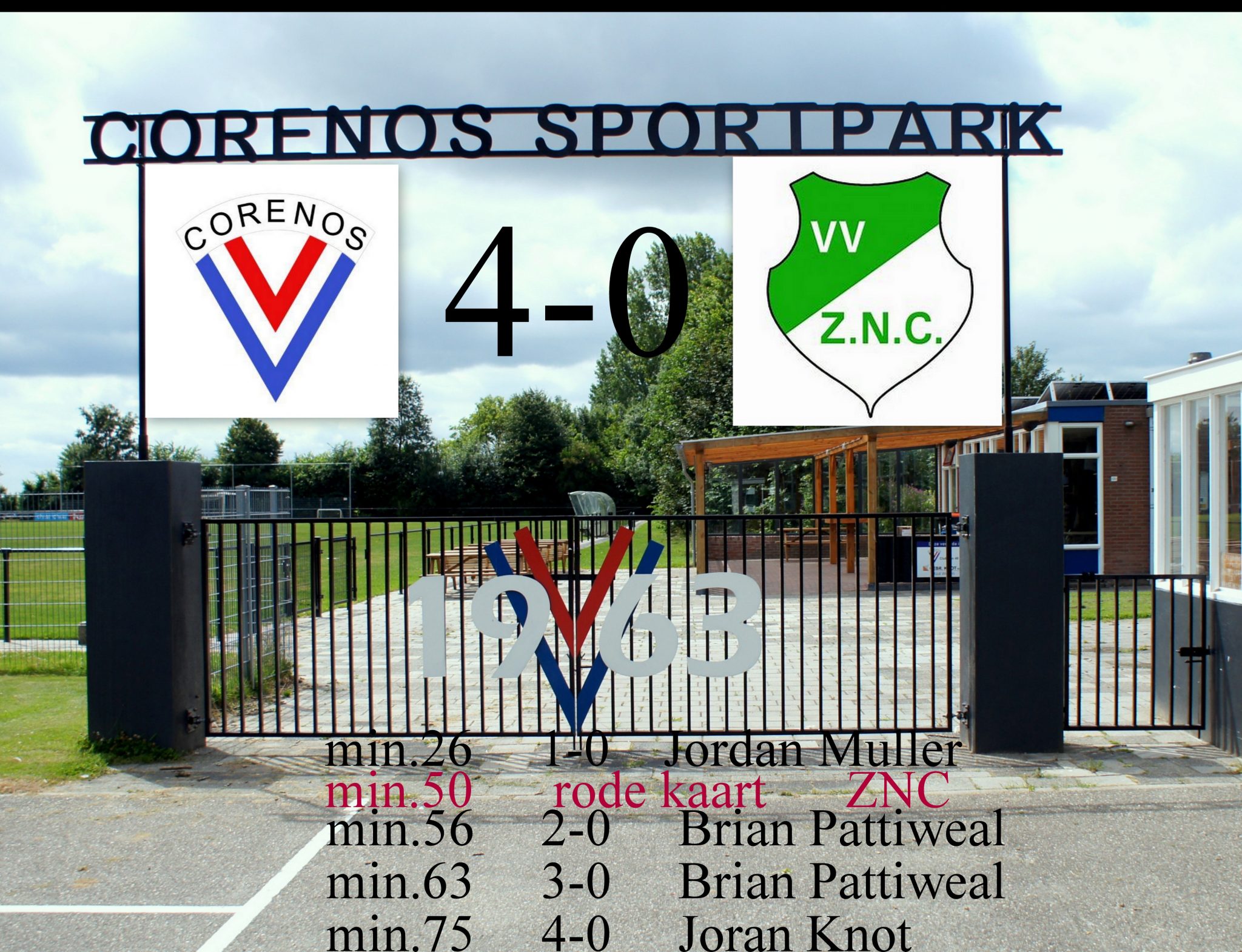 Corenos blijft ongeslagen na overtuigende zege op ZNC | VV Corenos